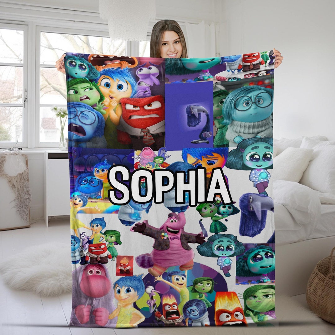 Personalized Disney Pixar Inside Out 2 Characters Blanket, Joy Disgust ...