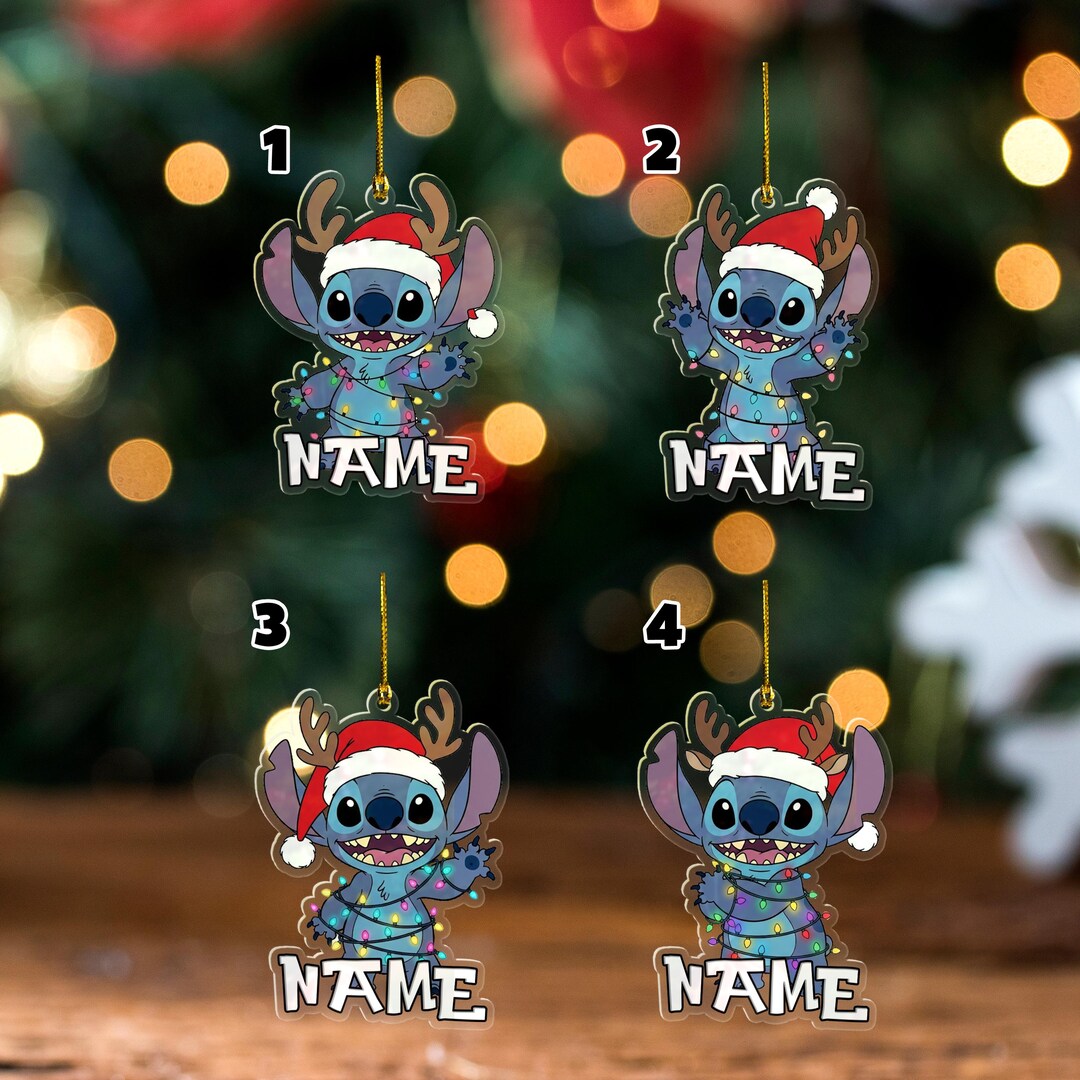 Personalized Disney Stitch Christmas Ornament, Disney Christmas Tree ...