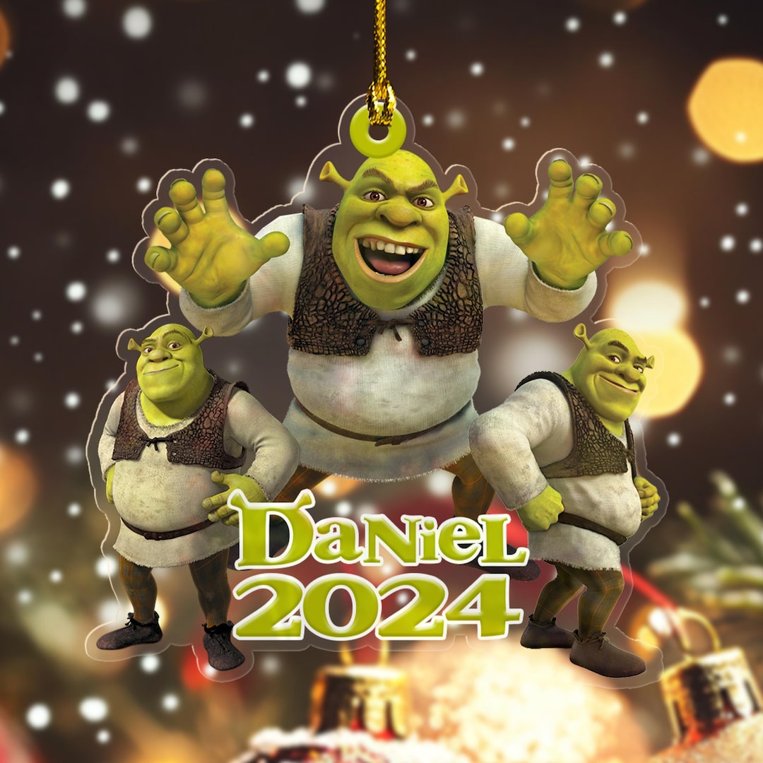 Shrek Christmas Ornament, Shrek Custom Ornament, Christmas 2024 ...