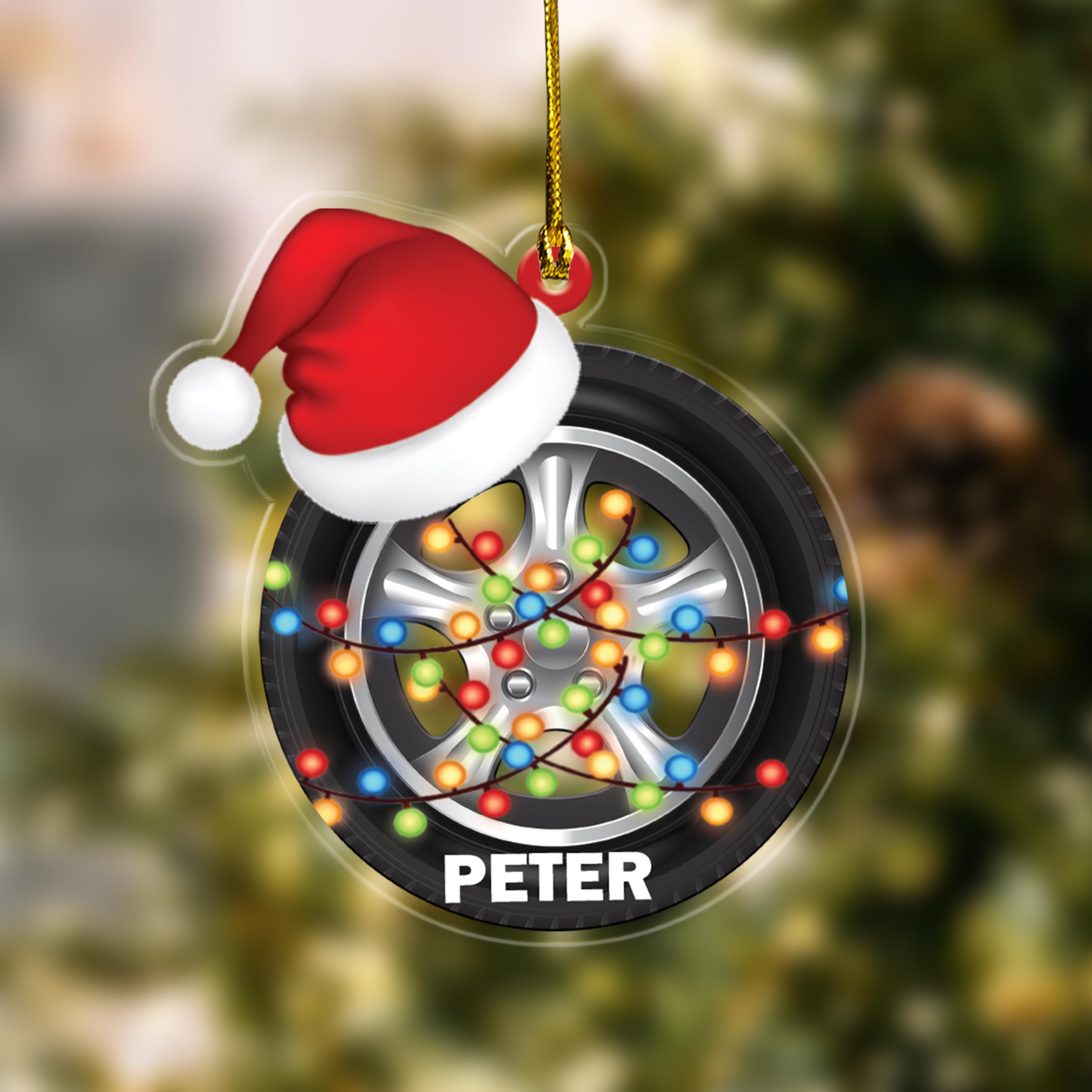 Car Tires Christmas 2024 Ornament, Custom Auto Mechanic Gift for Tires ...
