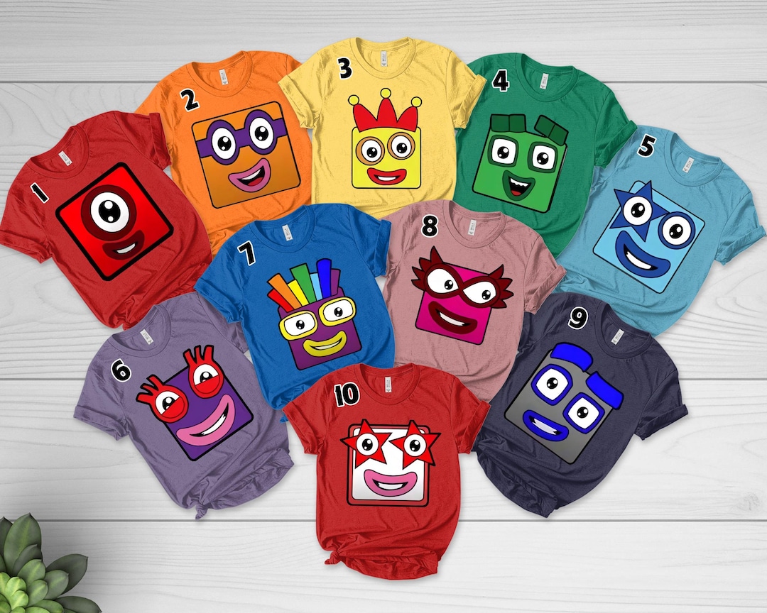 Numberblocks Tshirt, Numberblocks Family Birthday Shirt, Personalized 1 ...