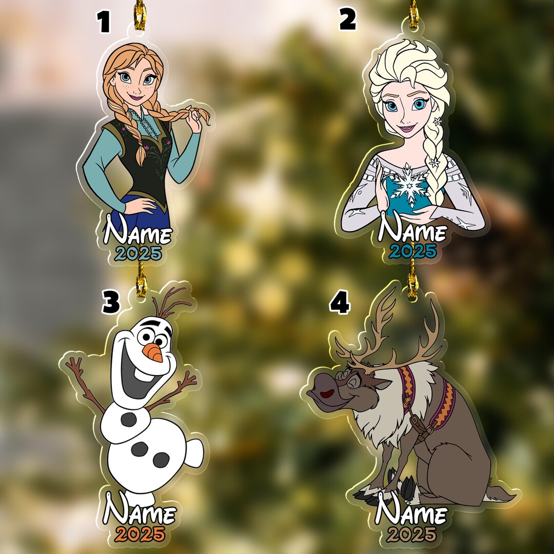 Personalized Christmas Frozen Characters Ornament, Princess Elsa ...