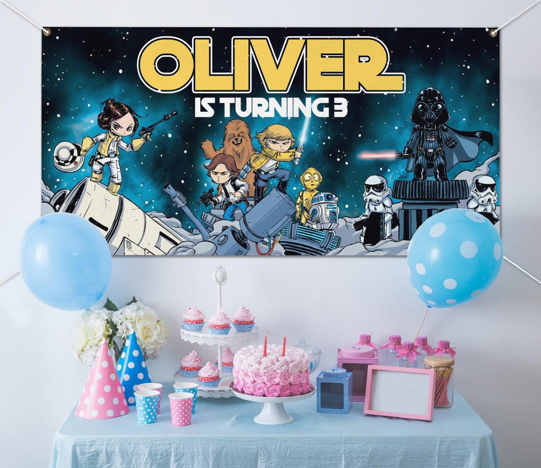Personalized STAR WARS Birthday Party Banner, Garland Party Decorations ...