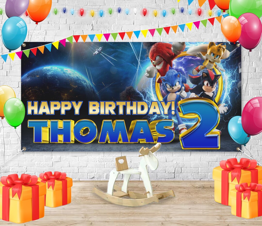 Personalized Sonic the Hedgehog Birthday Banner for Kids – Sonic Party ...