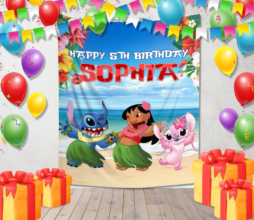Stitch Banner, Birthday Banner, Stitch Party Birthday, Stitch Birthday ...