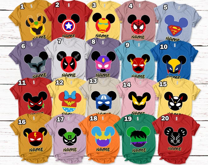 Disney Marvel Superhero Shirt, Avengers Mickey Ears Shirt, Marvel Group ...