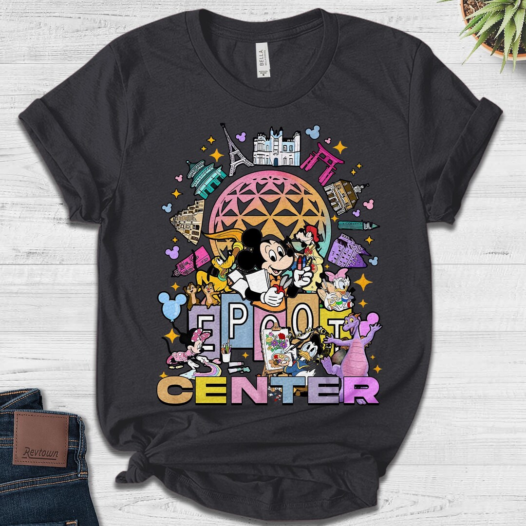 Epcot Center Mickey & Friends Artist Tee,disney Epcot International ...
