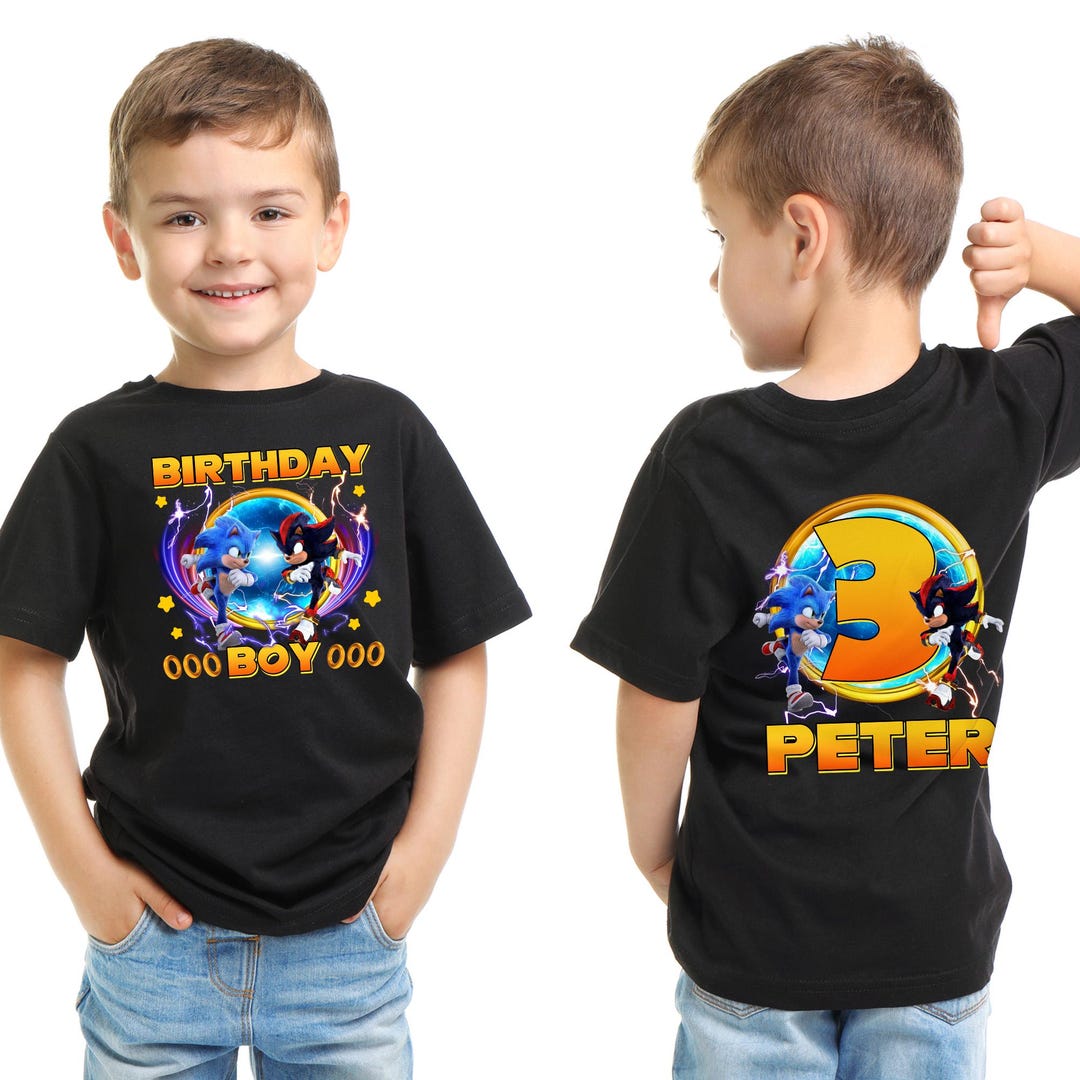 Sonic Birthday Shirt Personalized With Age and Name, Custom Sonic ...