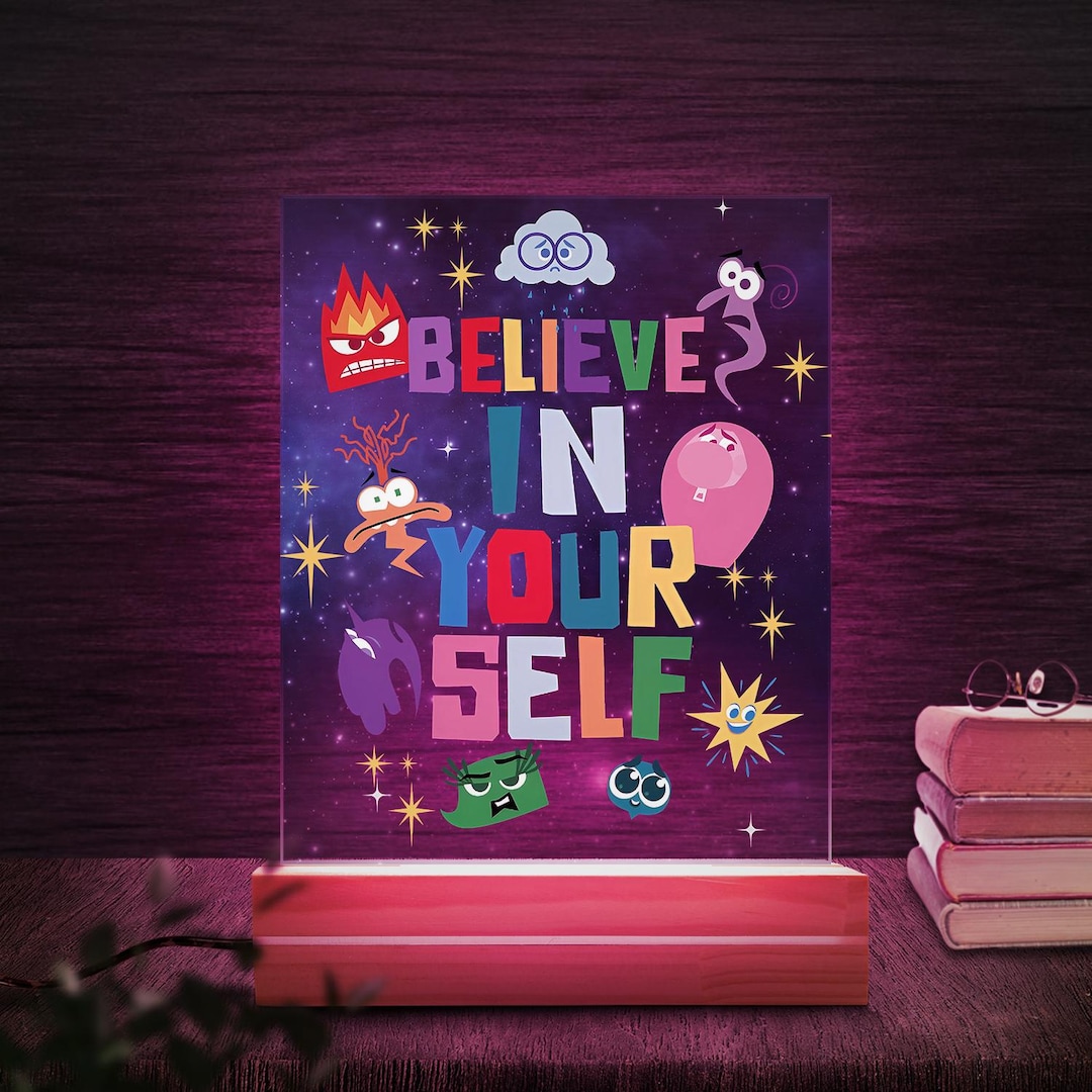 Belive in Your Self Disney Pixar Inside Out Night Light, Inside Out 2 ...