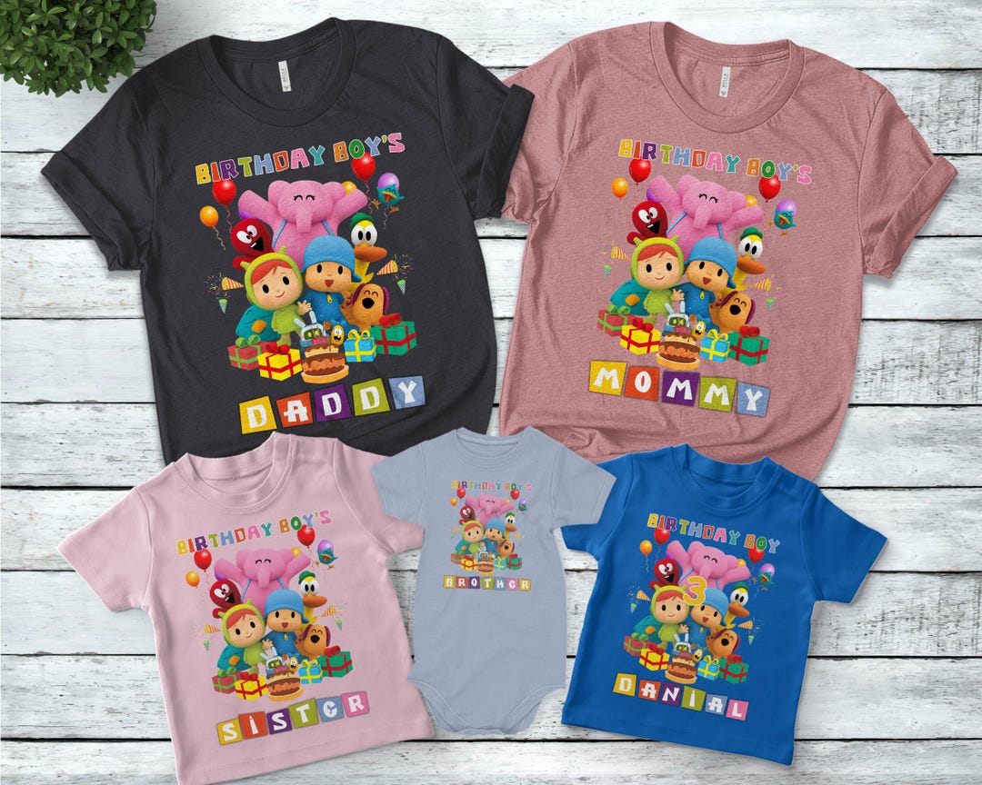 POCOYO Personalized Birthday Shirt,pocoyo Birthday Shirt,pocoyo Family ...