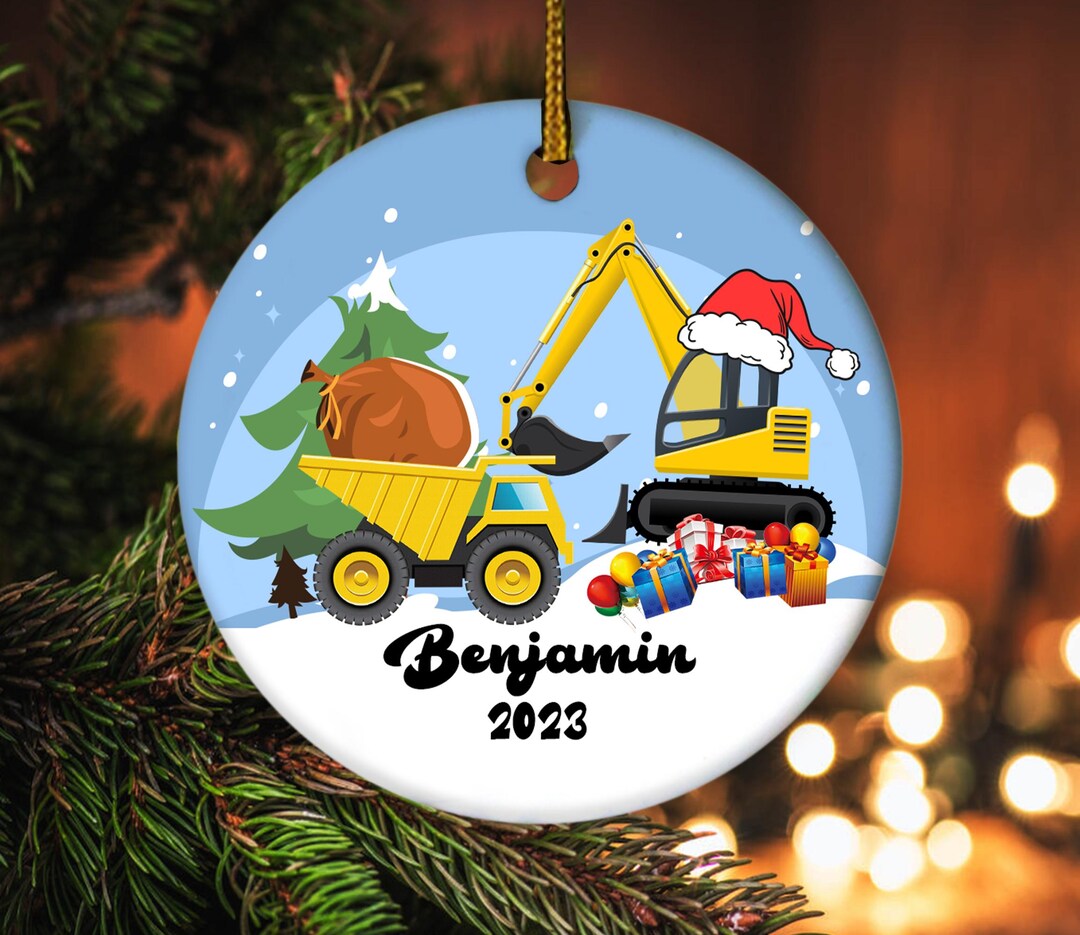 Excavators Christmas Ornament, Dump Truck and Digger Christmas Ornament ...