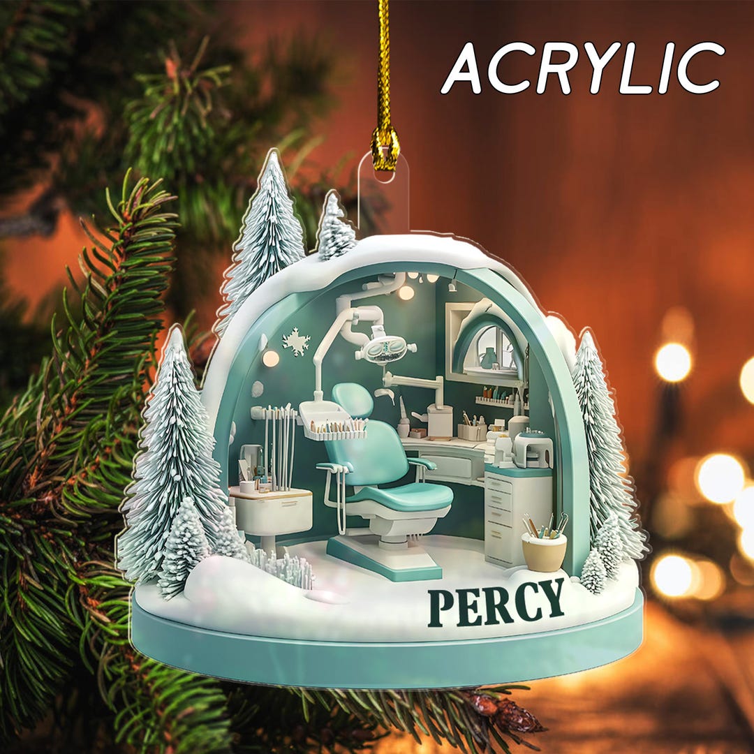 Personalized Dental Christmas Ornament 2D Flat, Dental Hygiene Ornament ...