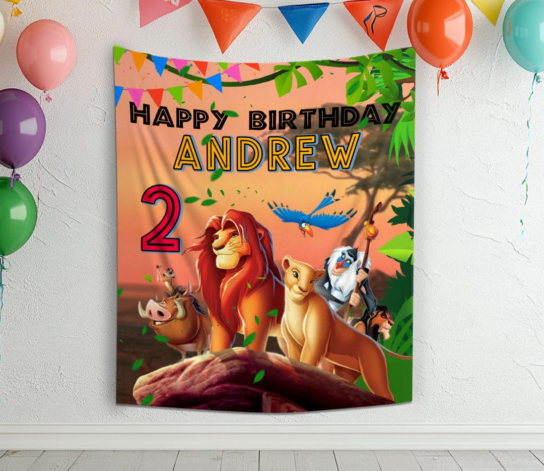 Custom Backdrop Lionking Birthday Decoration,personalize Nala Simba ...