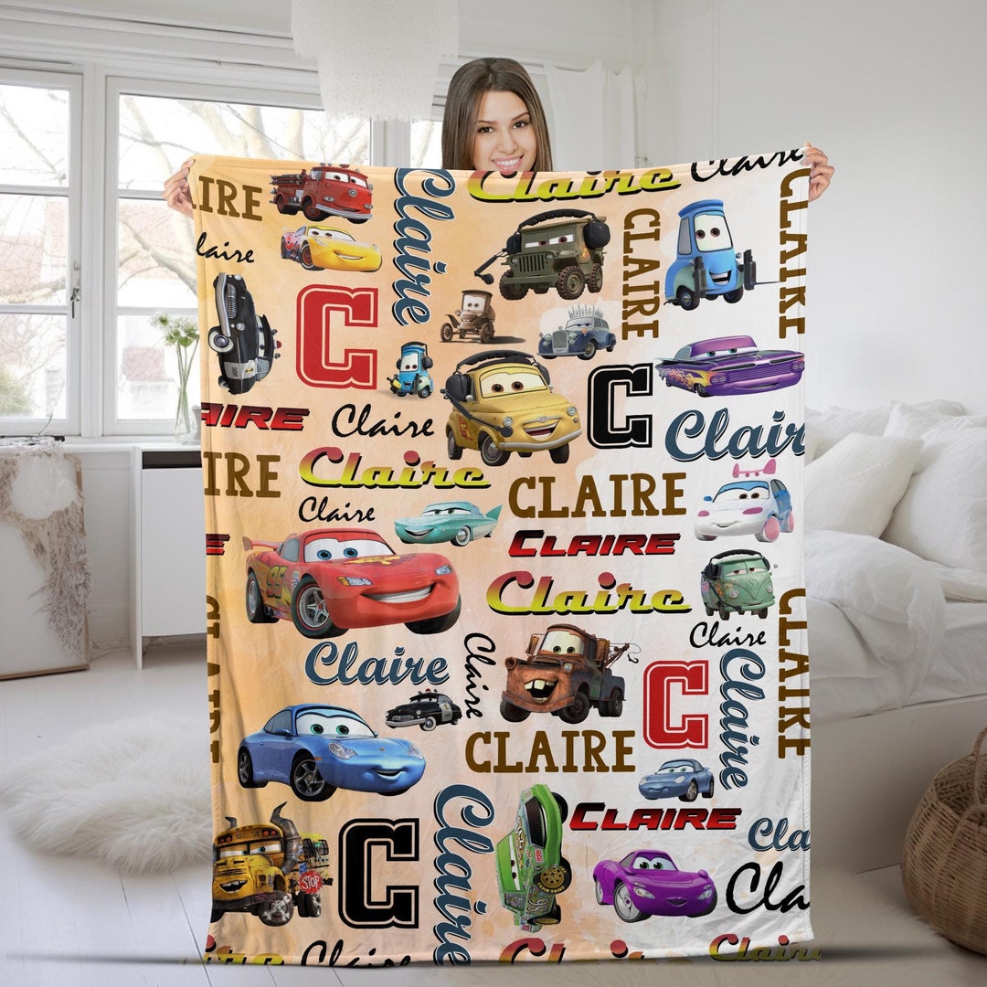 Personalized Disney Cars Blanket, Custom Name Cars Characters Blanket ...
