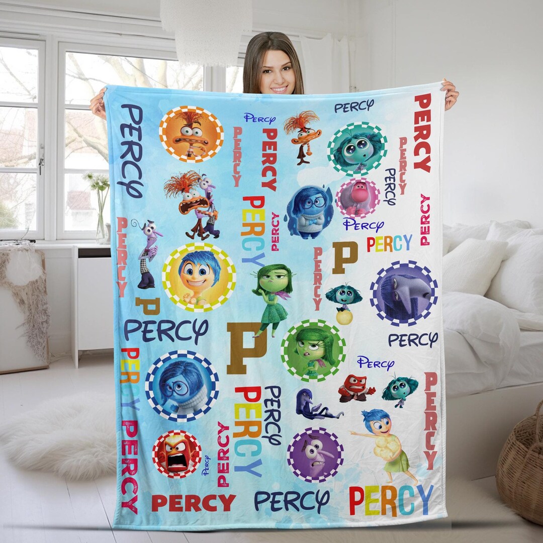 Personalized Disney Inside Out 2 Movie Blanket, Joy Disgust Sadness ...