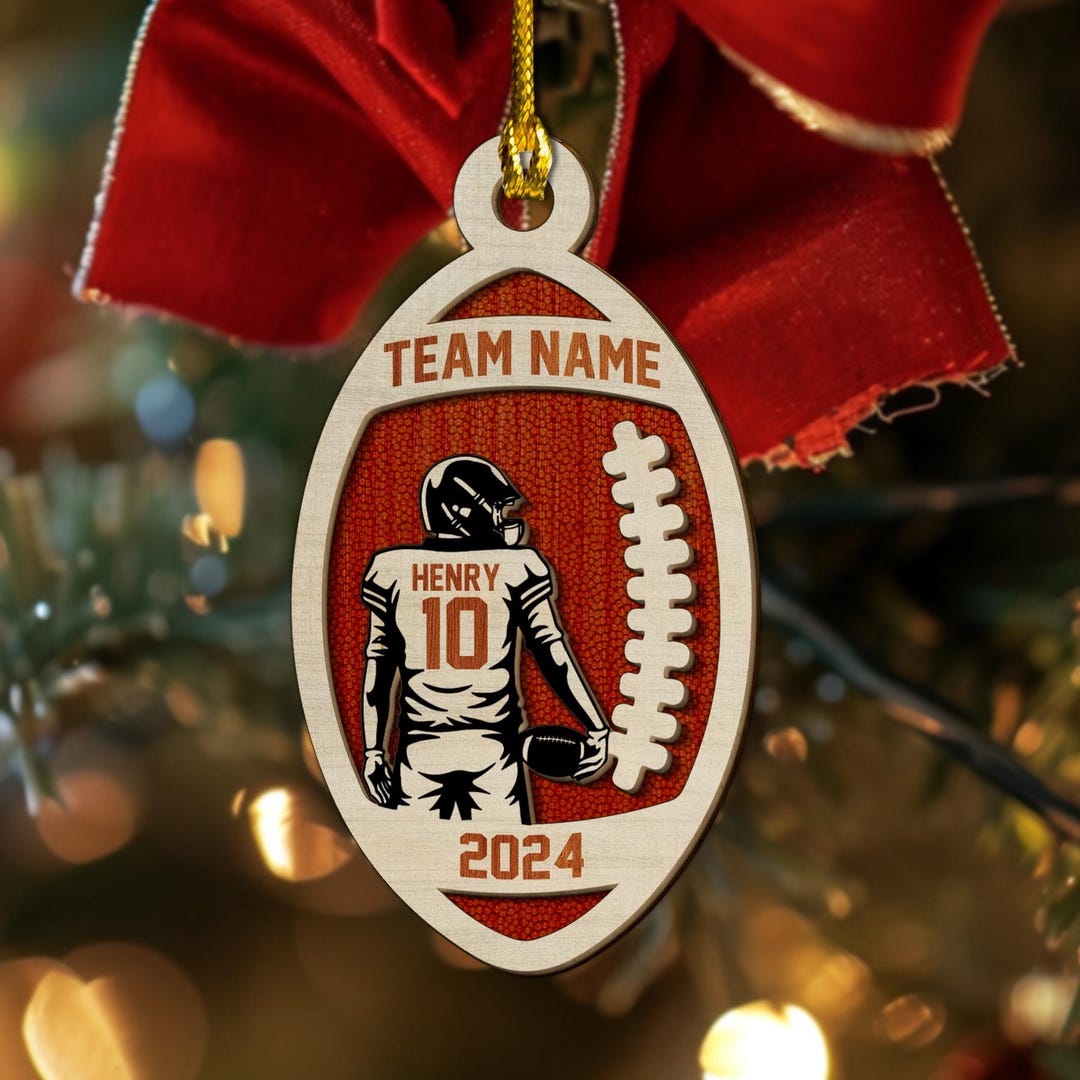 Personalized Football Christmas Ornament Gift for Football Player ...