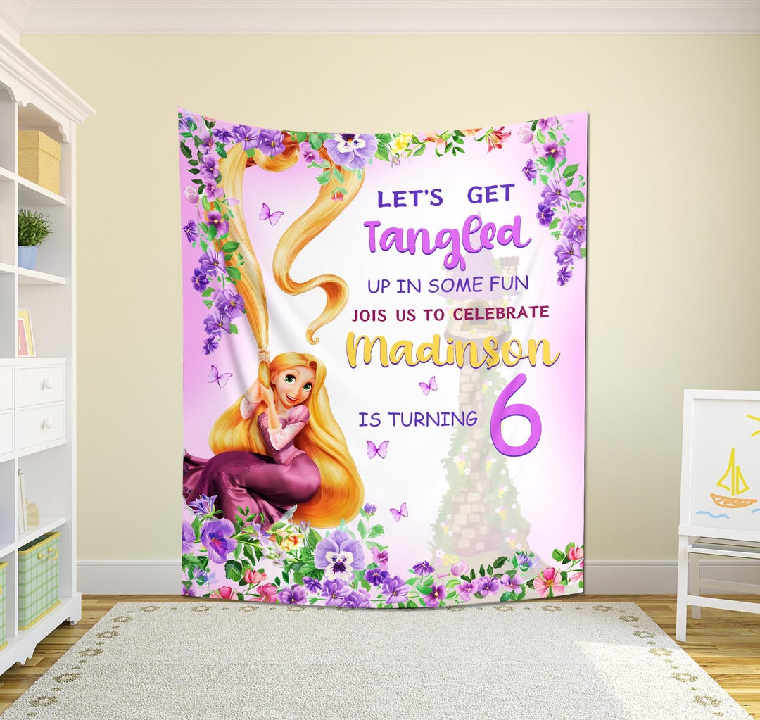 Personalized Disney Tangled Rapunzel Backdrop, Tangled Rapunzel Banner ...