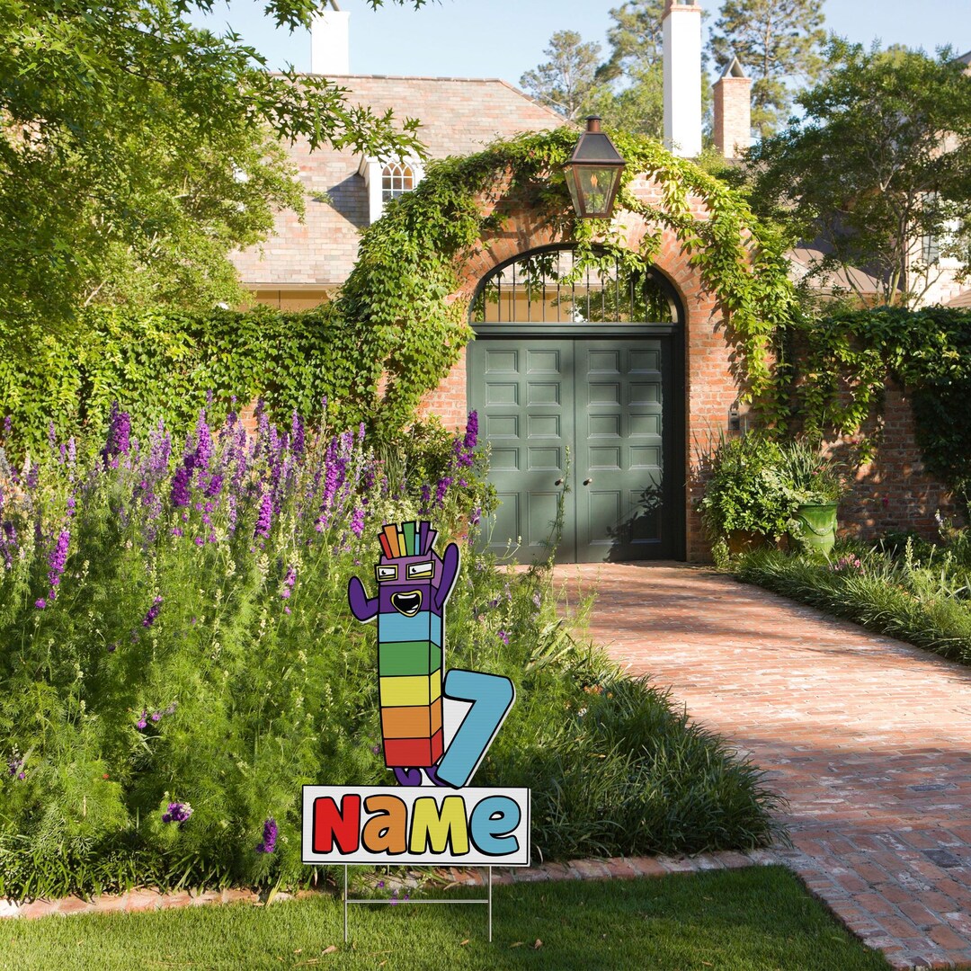 Numberblocks Party Standee Yard Sign, Custom Birthday Number Block ...
