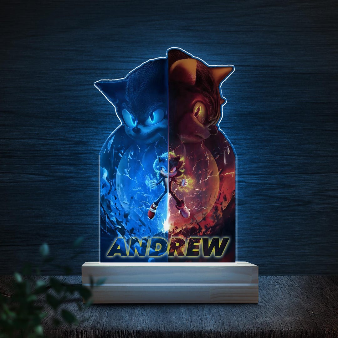 Personalized Sonic Hedgehog LED Night Light, LED Lamp, Personalized ...