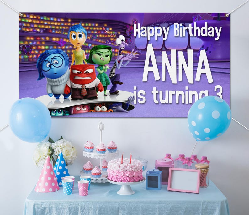 Personalized Inside Out Backdrop, Inside Out Birthday Banner, Inside ...