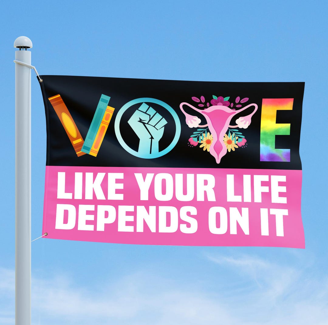 Roe Roe Roe Your Vote Like Your Rights Depend on It Flag, Human Rights ...