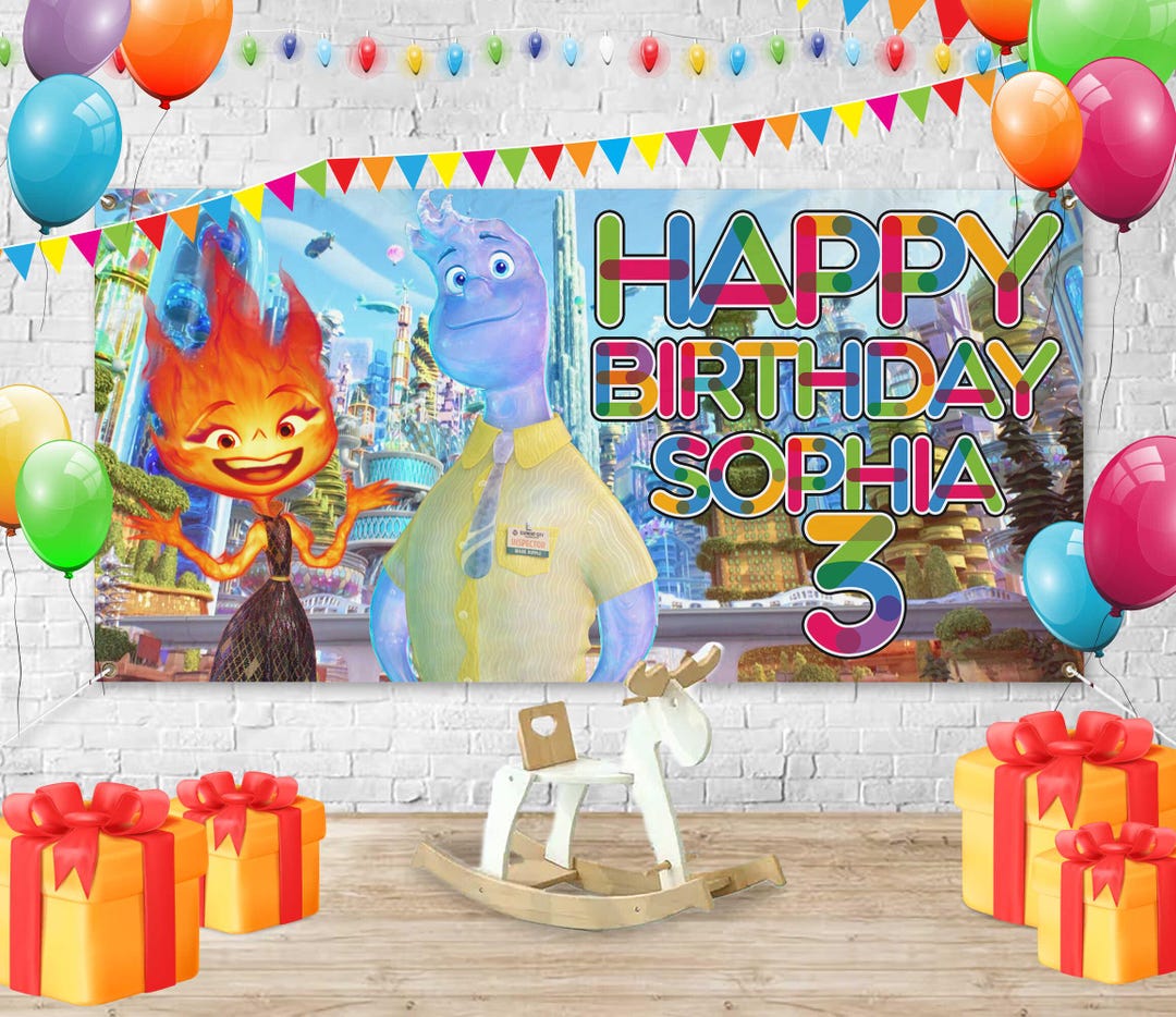 Elemental Birthday Party Backdrop/elemental Birthday Banner/custom ...
