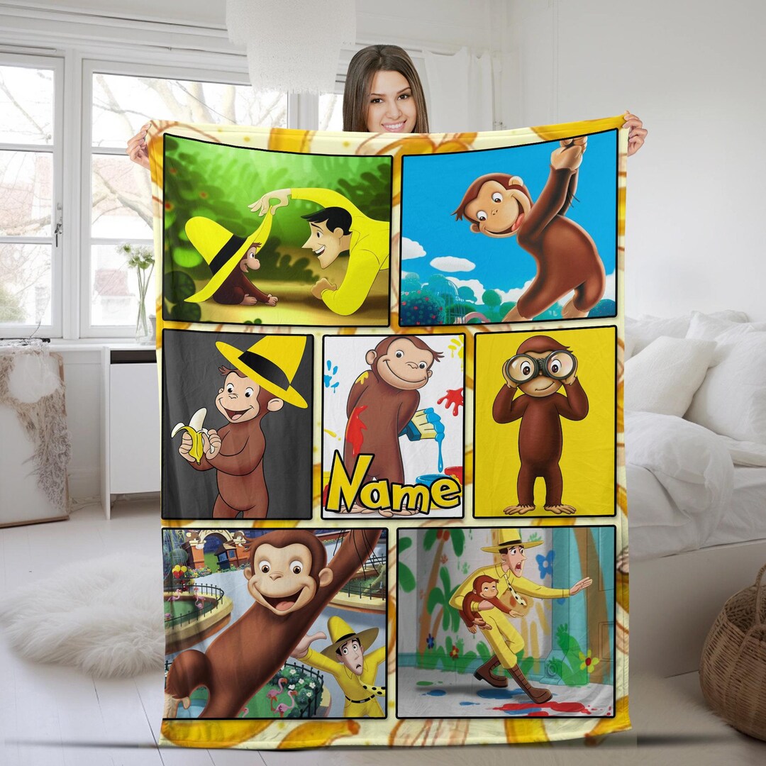 Personalized Curious George Blanket Curious George Fleece Blanket ...
