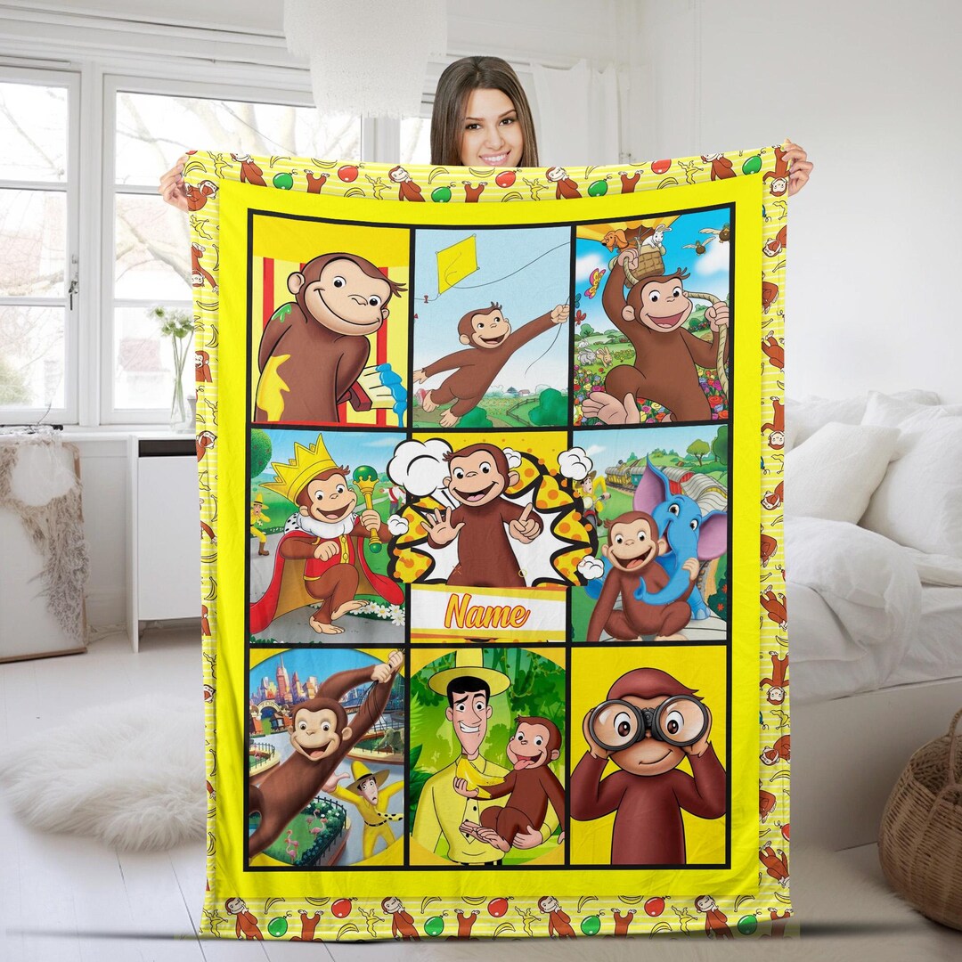 Personalized Curious George Blanket Curious George Fleece | Curious ...