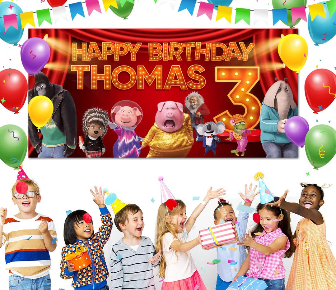 Sing 2,personalized Birthday Party Backdrop,sing 2 Personalized Banner ...