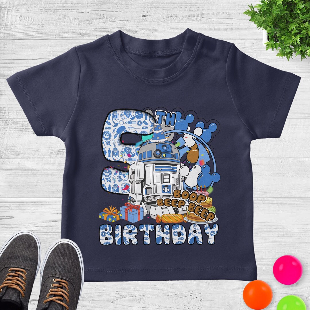 Personalized Star Wars Droid R2-D2 Birthday Boy Mickey Balloon Tee ...