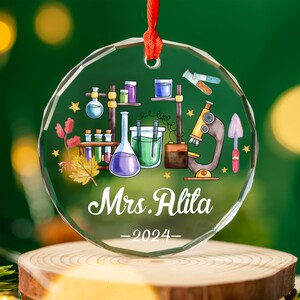 Science Lab Glass Ornament for Scientist, Lab Week, Chemistry Lover ...