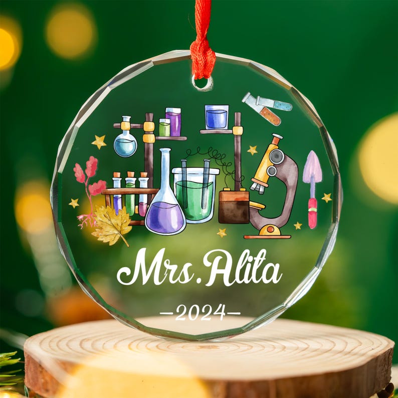 Science Lab Glass Ornament for Scientist, Lab Week, Chemistry Lover ...