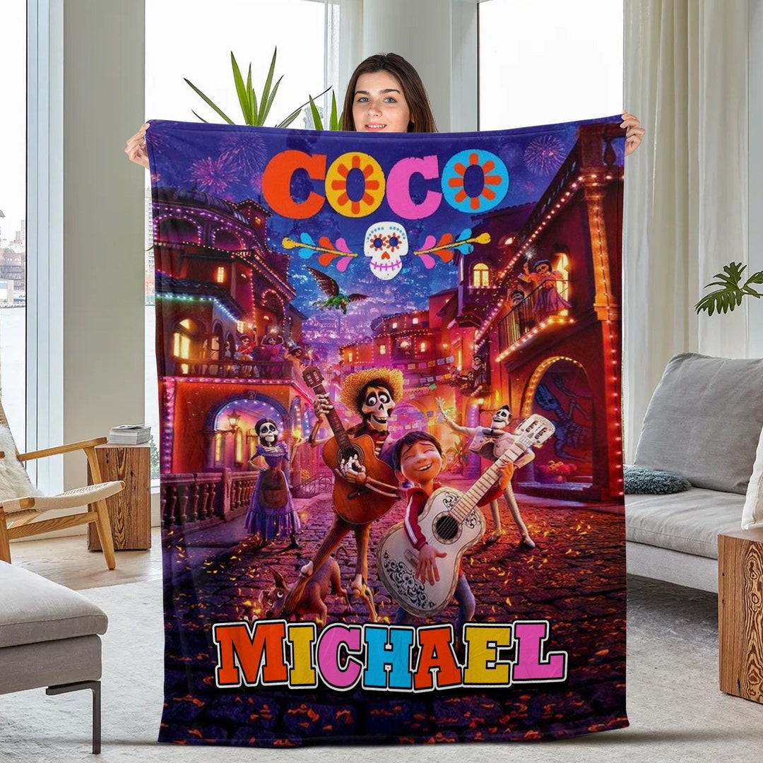Coco Movie Blanket, Personalized Disney Coco Characters Blanket, Disney ...