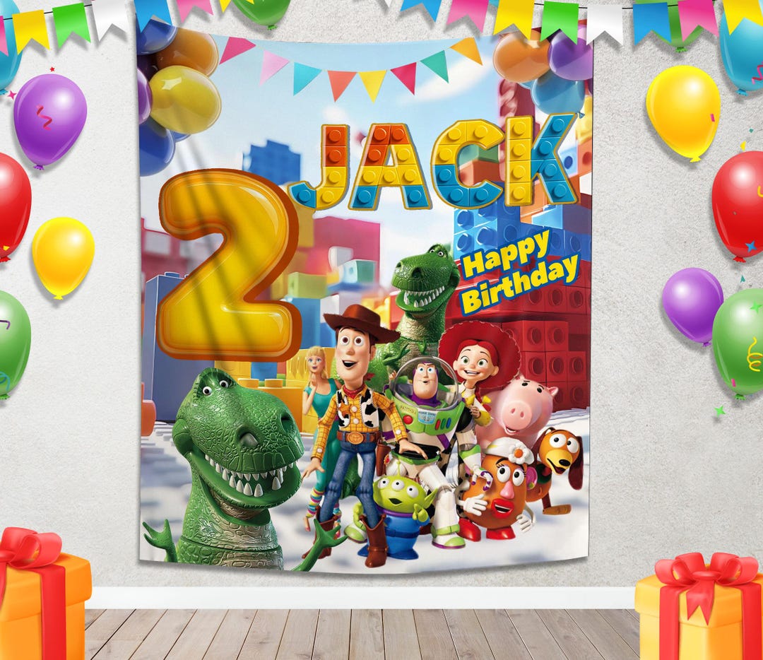 Toy Story Birthday Banner With Picture, Personalized Woody Buzz ...