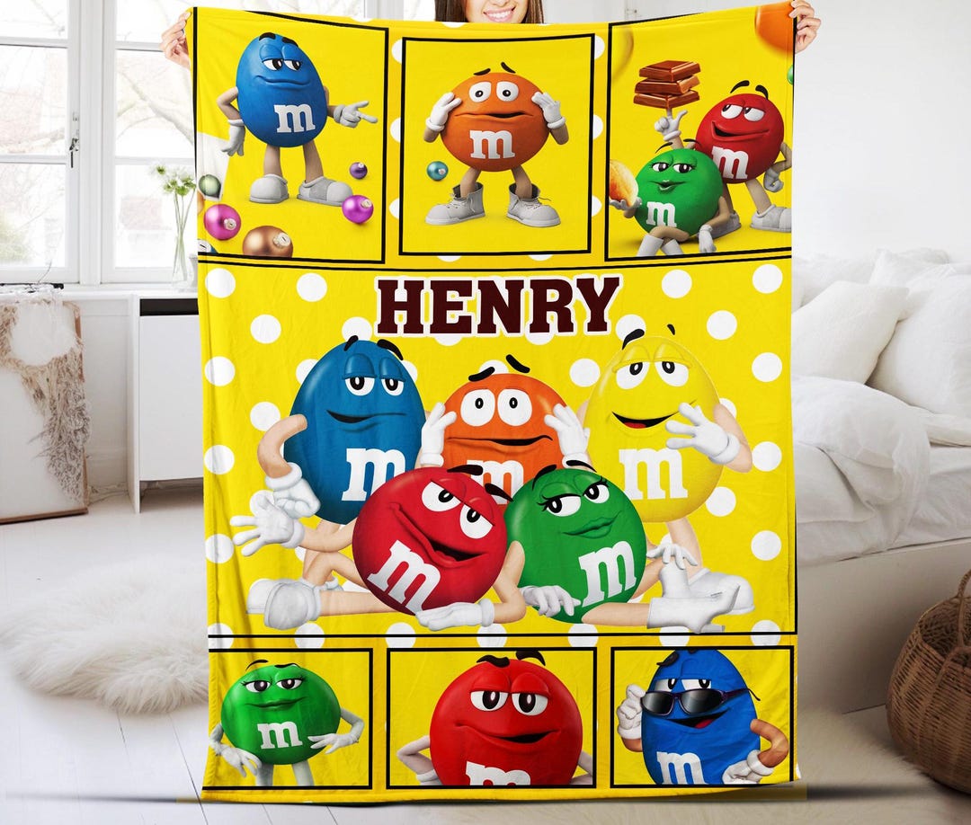 Personalized M and M Blanket, M&m's World Fleece Blanket, M and M Candy ...