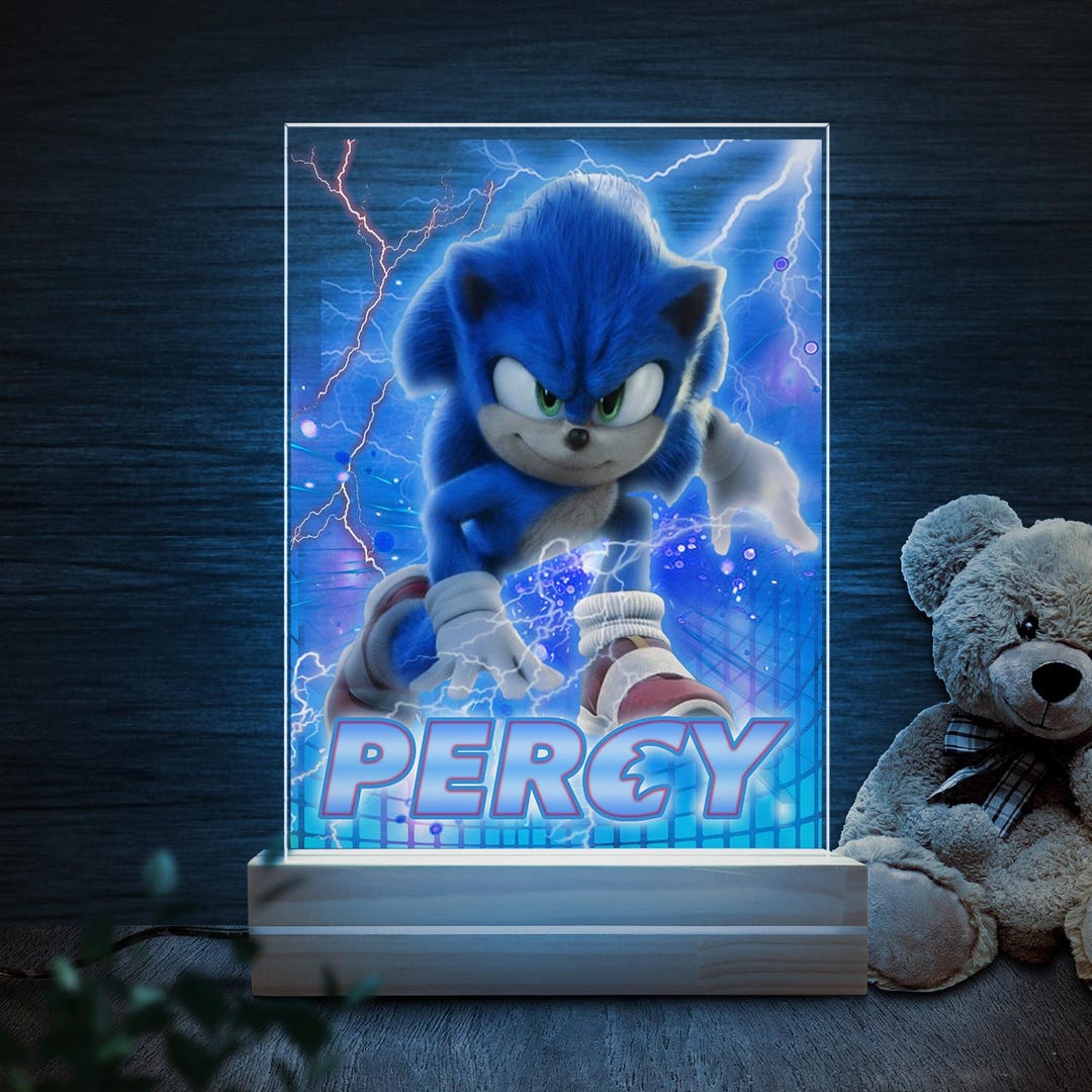 Custom Sonic the Hedgehog Night Light, Personalized Sonic Gift, Color ...