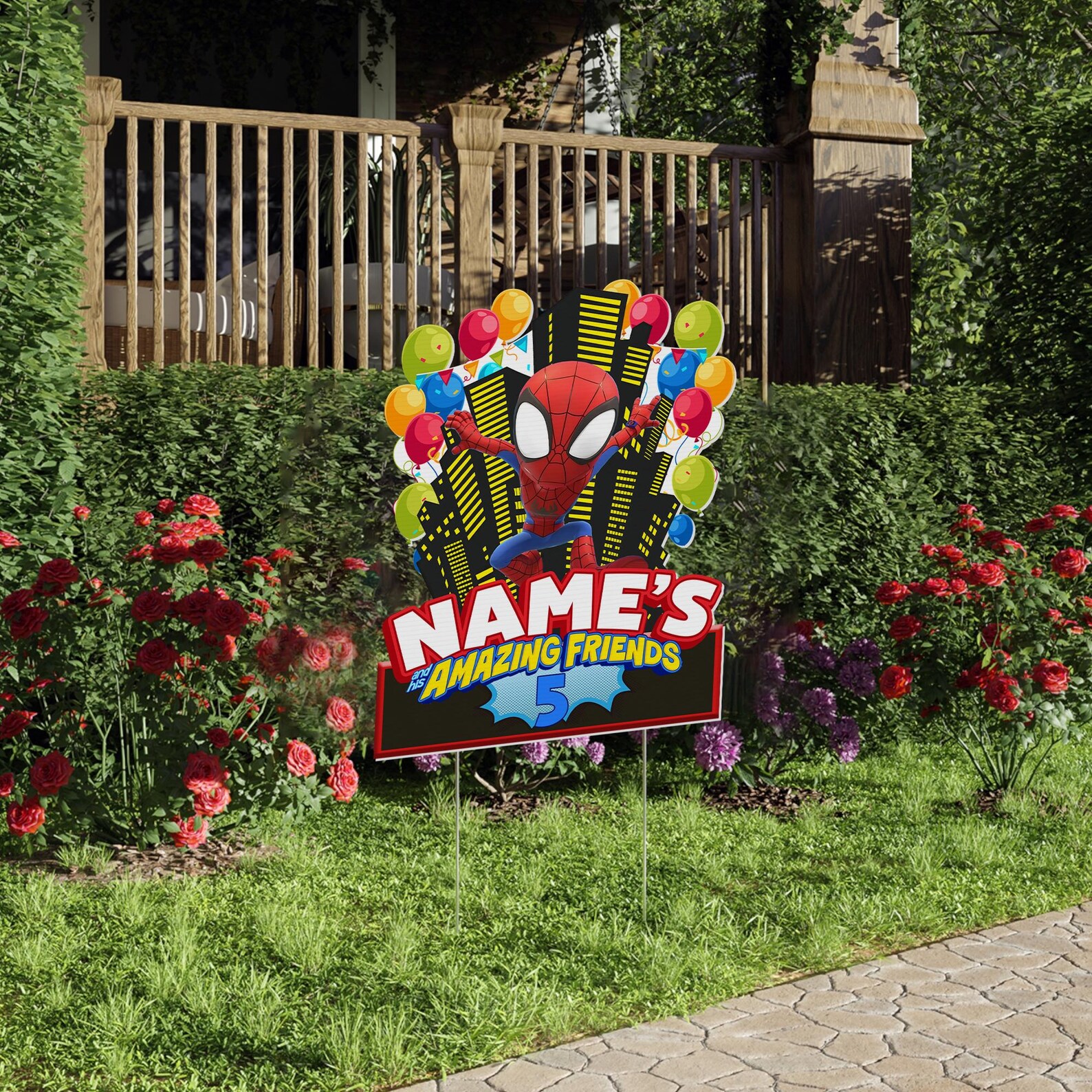 Spidey and His Amazing Friends Yard Sign Cut Out, Spider Hero Birthday ...
