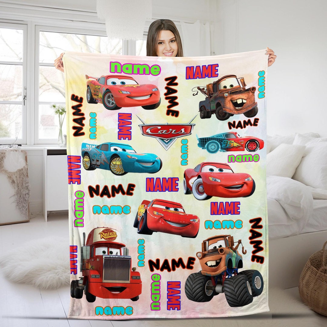Personalized Disney Cars Blanket, Custom Name Cars Blanket, Lightning ...
