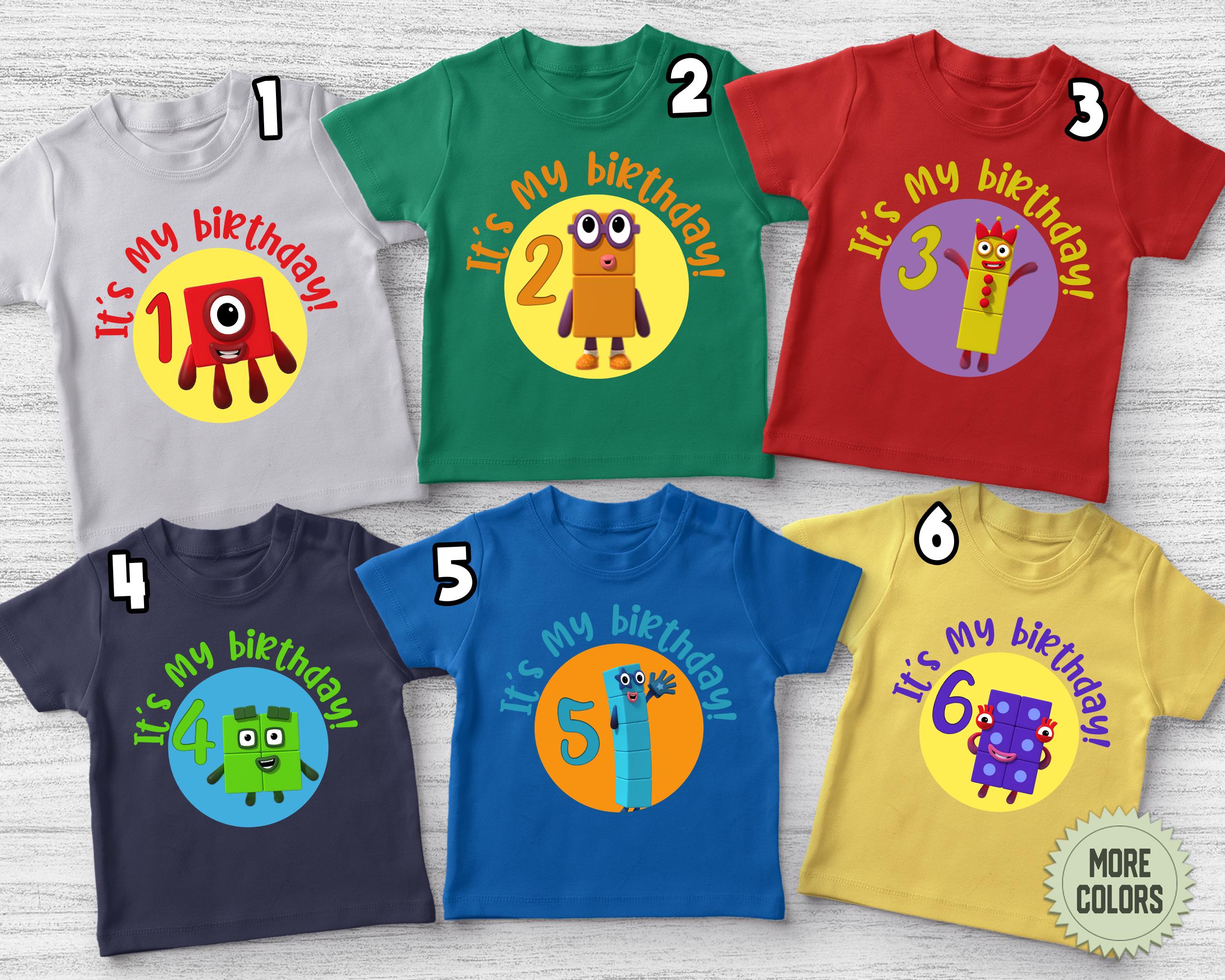 Custom Age Birthday Shirt, Numberblocks Group Shirt, 1-10 Numberblocks ...