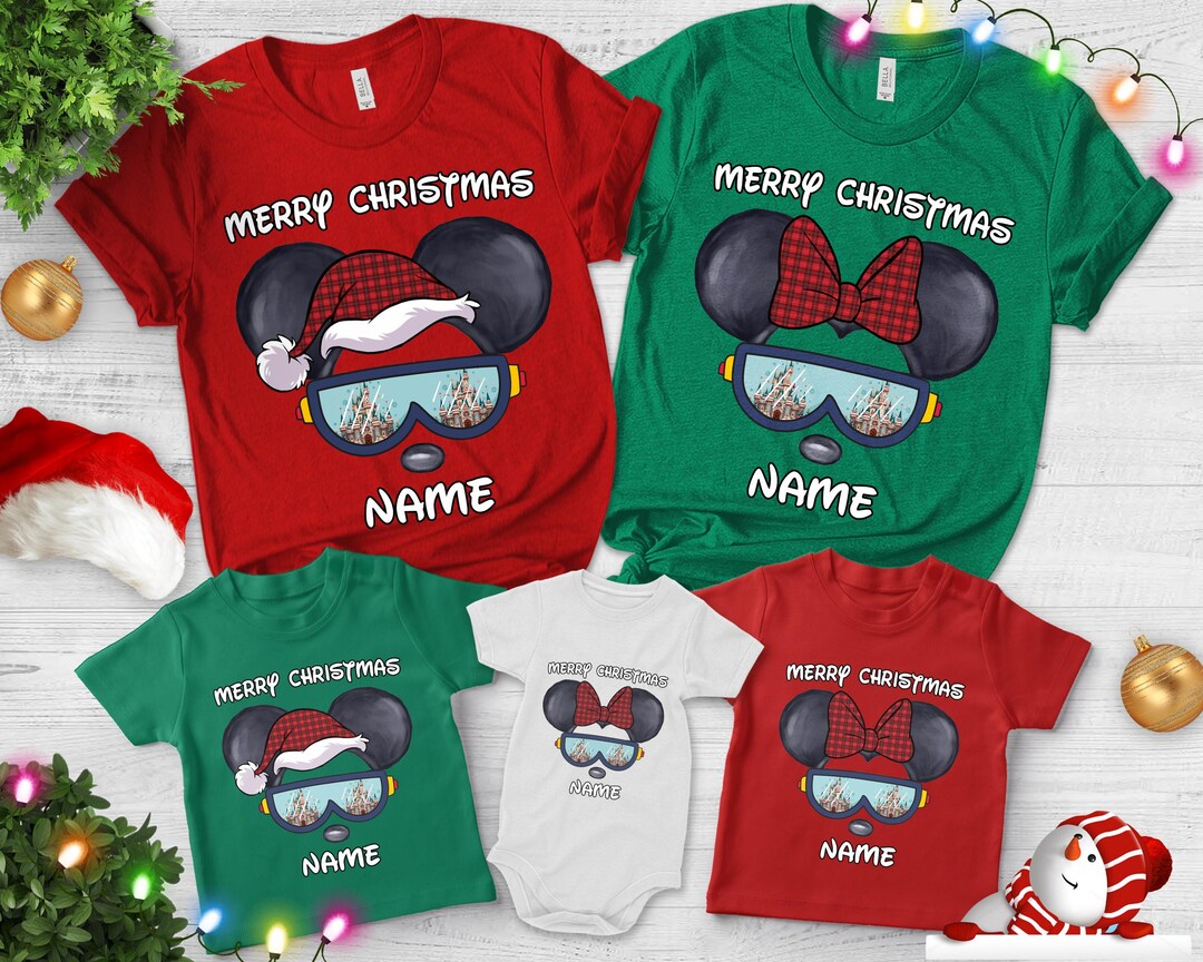 Personalized Disney Mickey and Friends Christmas Family Matching Shirt ...