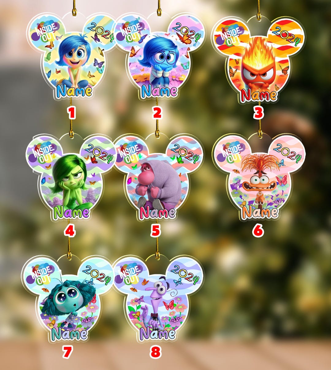 Personalized Inside Out Ornament, Inside Out 2 Movie Characters ...