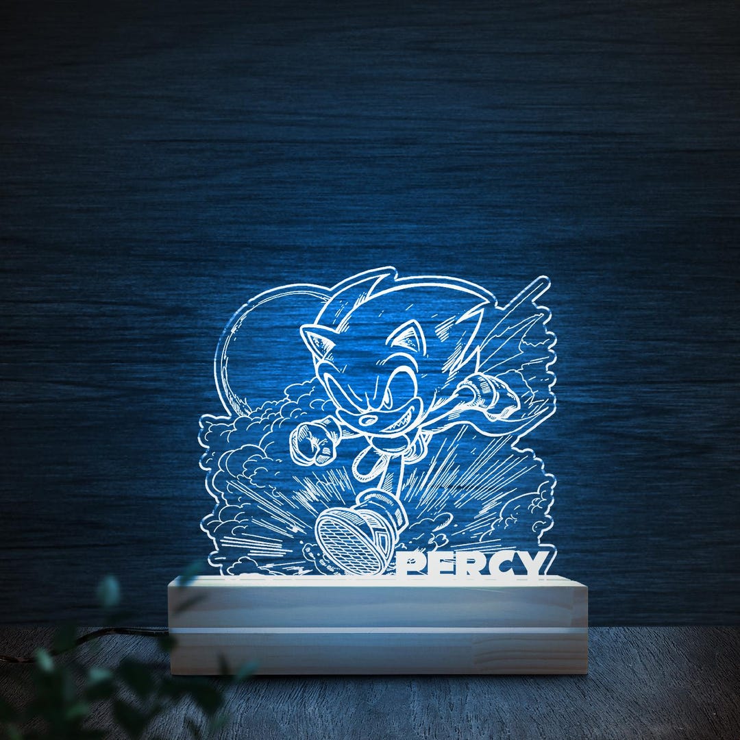 Sonic Hedgehog 3D LED Personalized Night Light | LED Lamp, Personalized ...