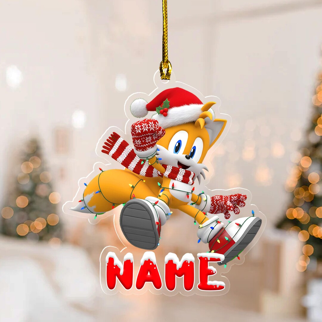 Tails Sonic Christmas Ornament, Personalized Xmas Tree Decoration, Cute ...