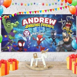Spidey and His Amazing Friends Backdrop Design, Spiderman Banner ...