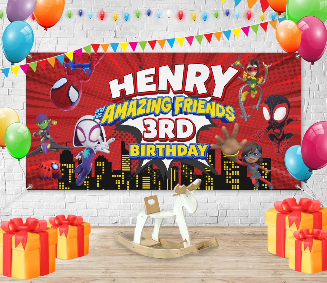 Spidey and His Amazing Friends Backdrop Design, Spiderman Banner ...