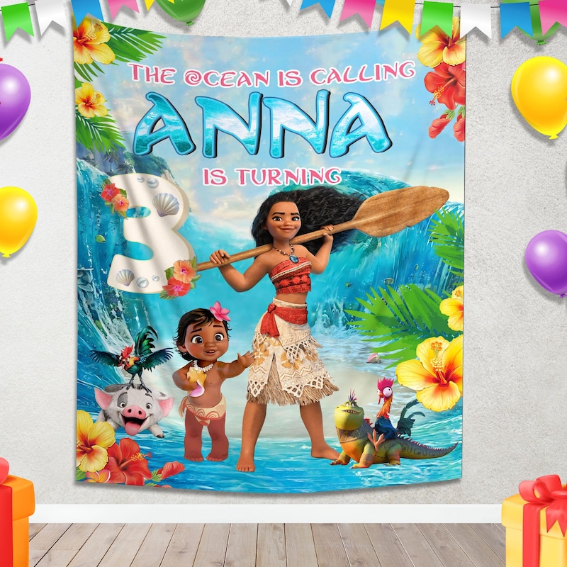 Moana Birthday Banner - Etsy