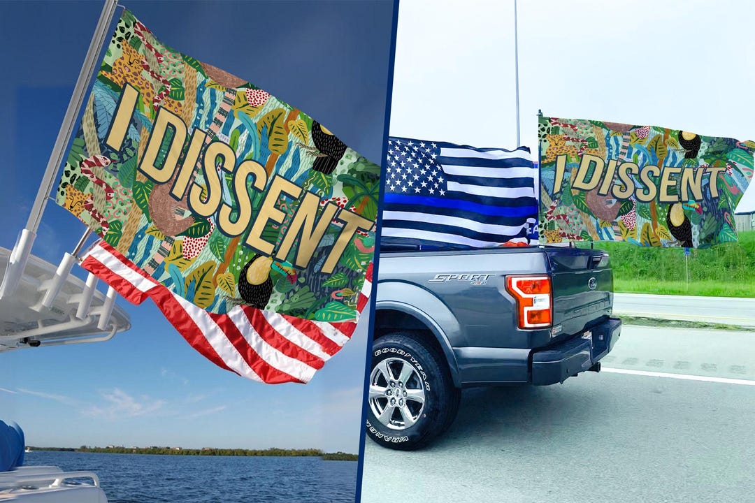 I Dissent Flag, Animal Themed Protest Yard Sign, Exotic Garden Sign ...