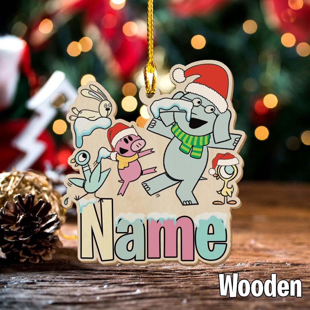 Personalized Elephant and Piggie Ornament, Book Characters Ornament ...