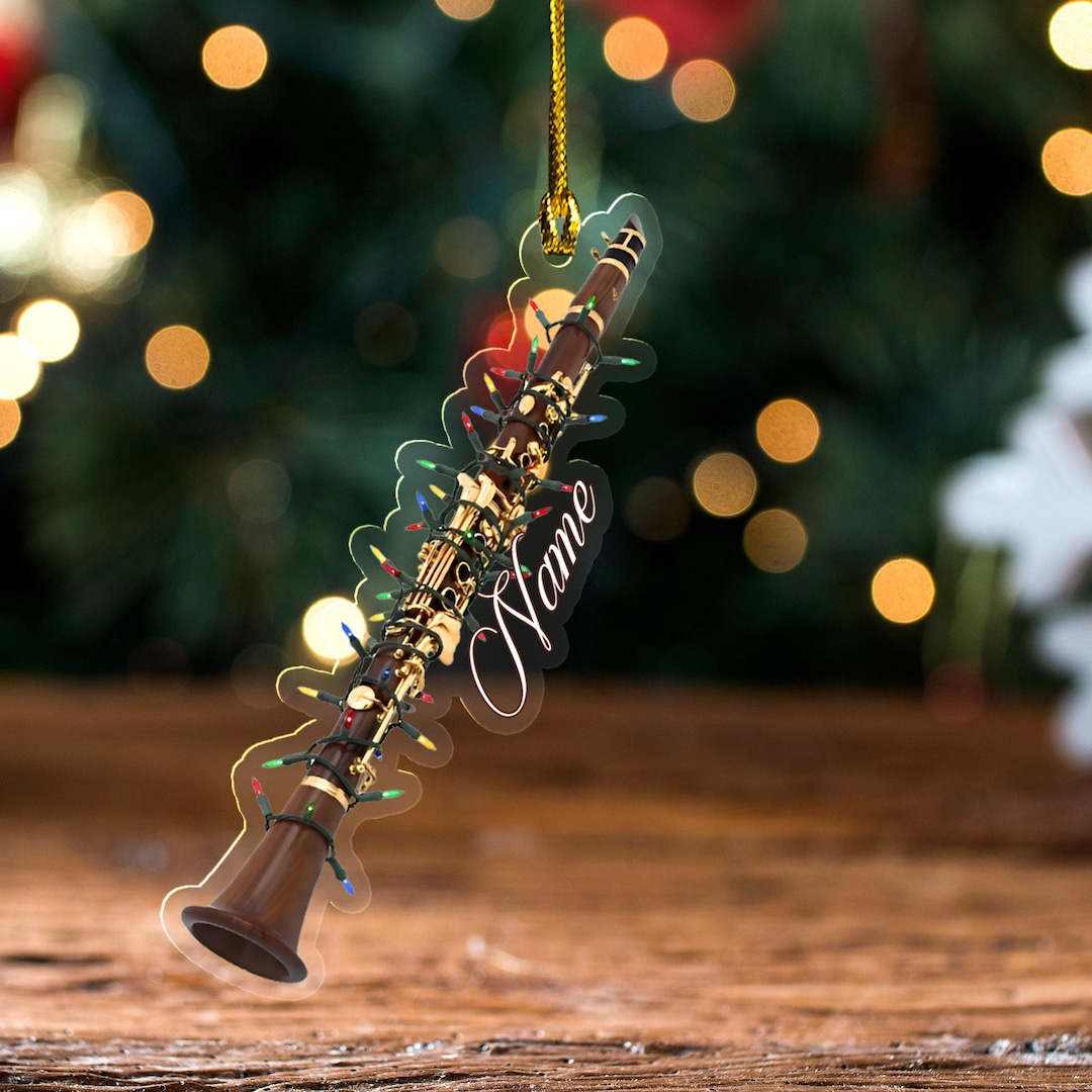 Personalized Clarinet 2D Flat Ornament, Custom Musician Christmas Decor ...