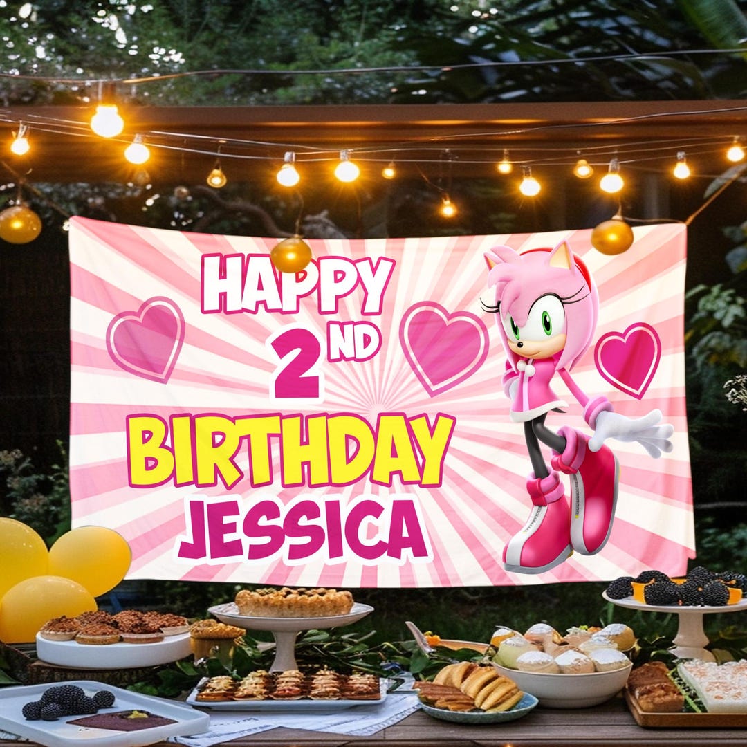 Sonic Birthday Party Backdrop Sonic Birthday Banner Custom Sonic ...